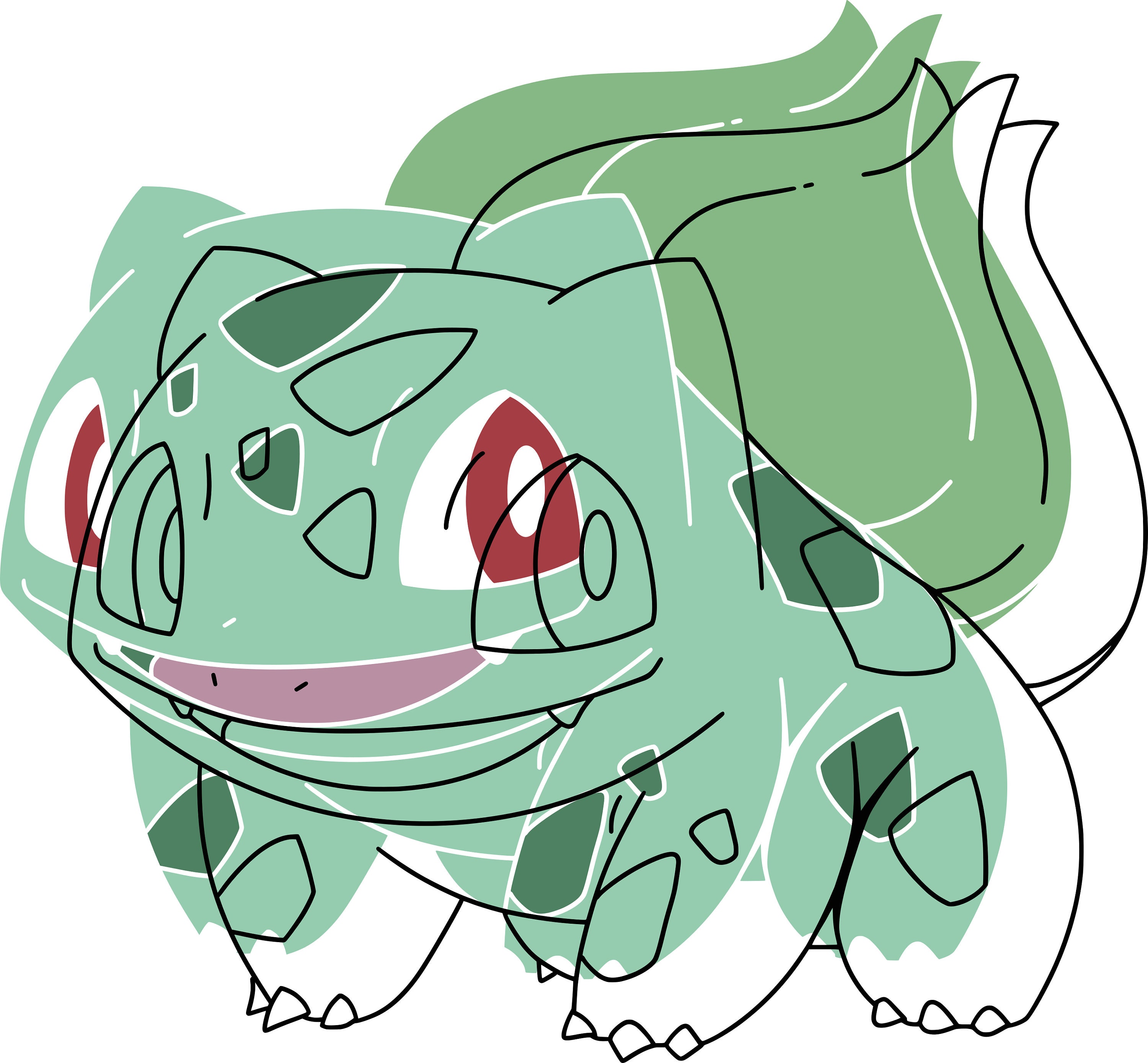 Pokemon Starter Bulbasaur Stencil, 2 SVG Cut File, PNG, Layered SVG ...