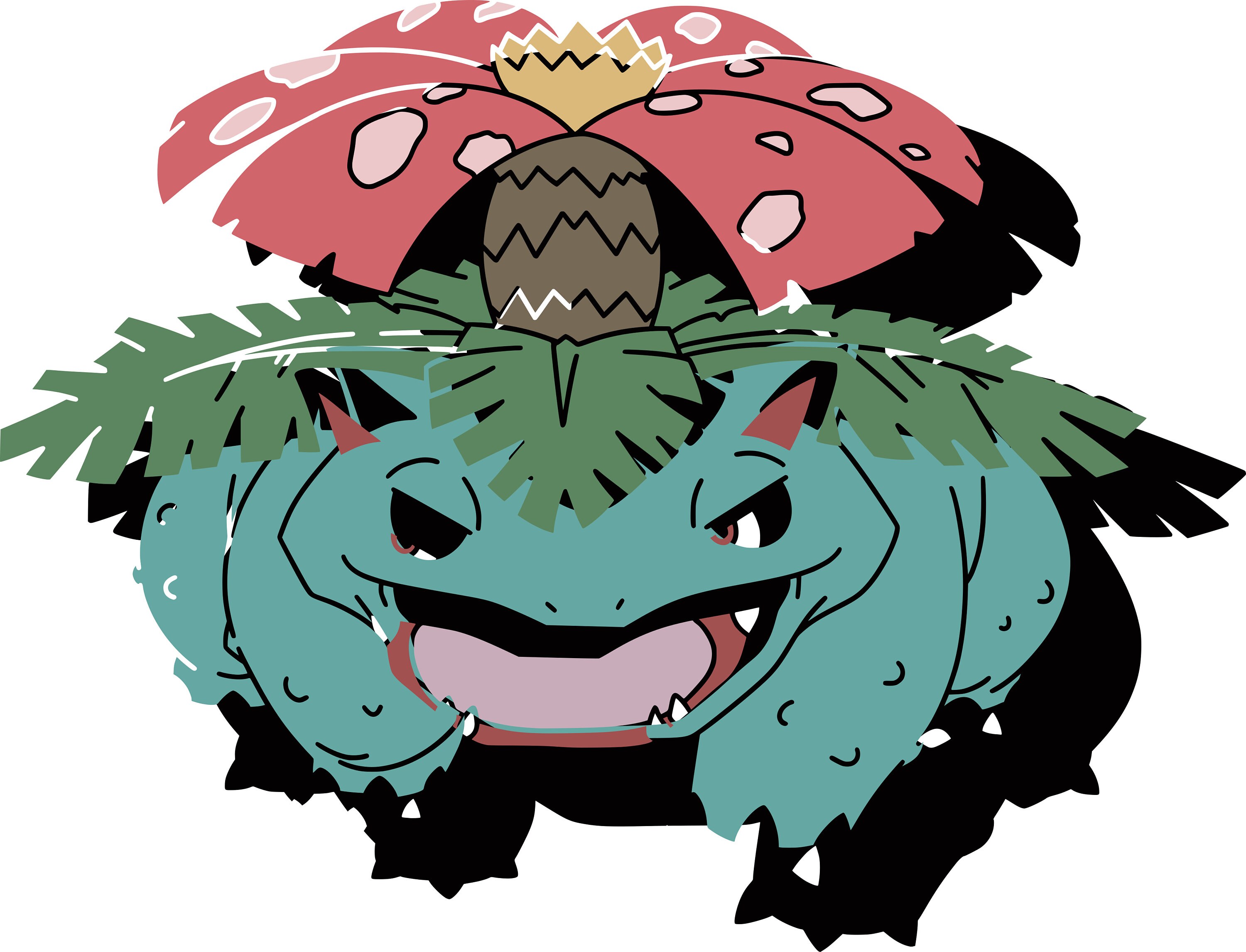 Pokemon Silhouette Venusaur - Stencil, SVG Cut File, PNG, Layered SVG ...