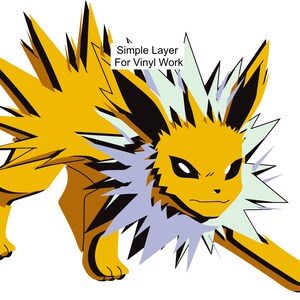 Pokemon Jolteon Stencil, SVG Cut File, PNG, Layered SVG, Vinyl, Mylar ...