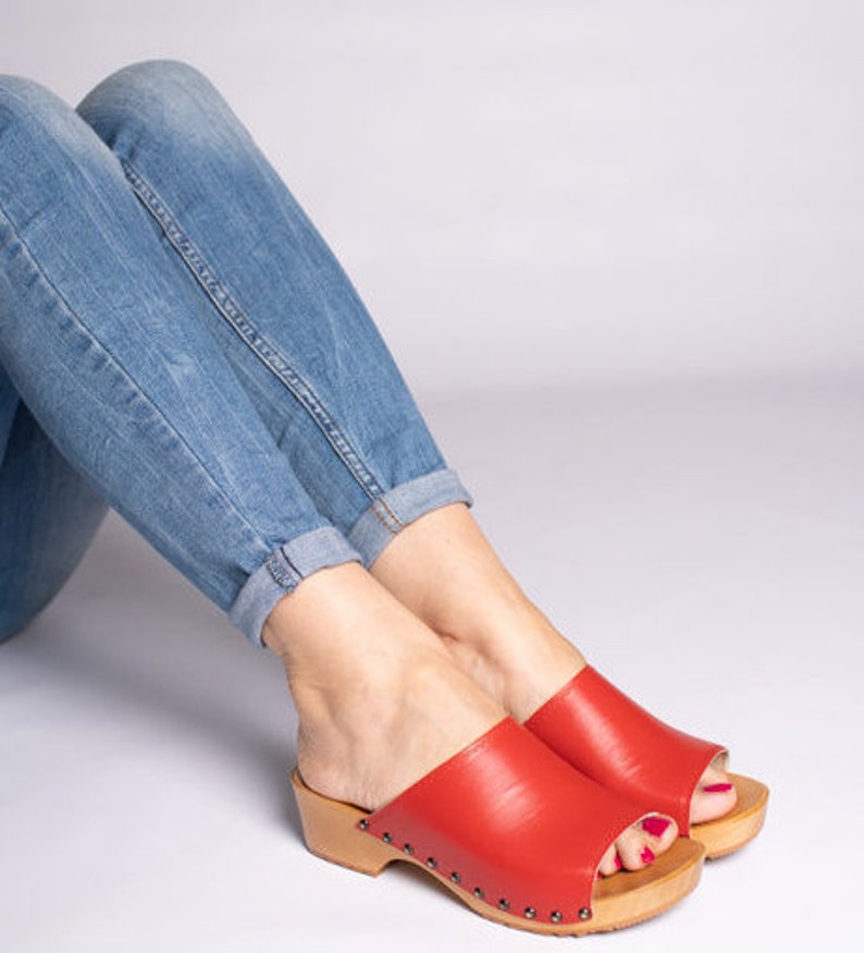 Leather Clogs Clogs 9 Women Mules Women Clogs 7 Swedish - Etsy