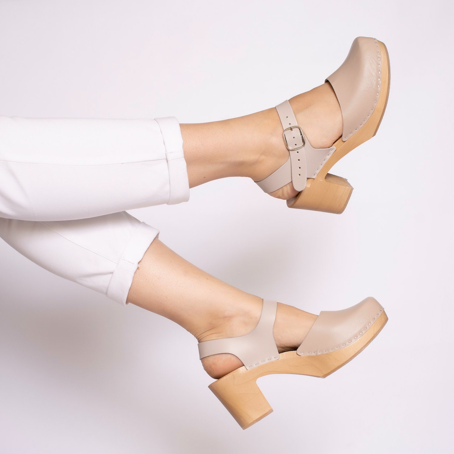 Sandal clogsSwedish clogsSummer women shoesHeel high | Etsy