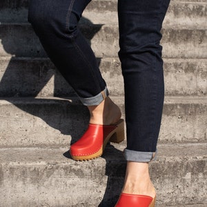 Swedish Clogs,white Clogs,leather Shoes,clogs Women,heel Shoes,heel ...