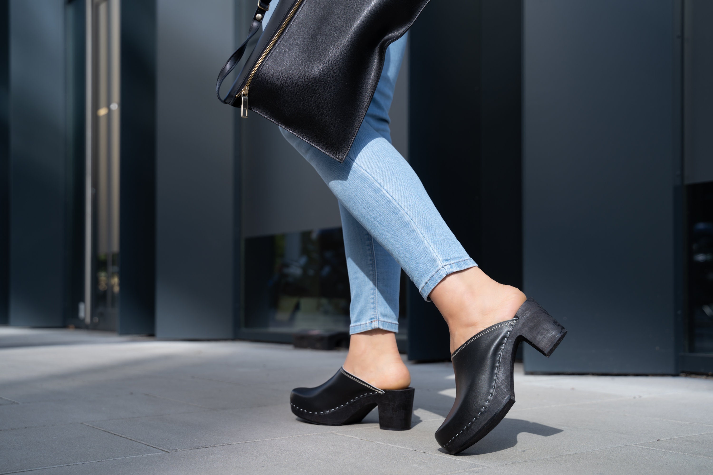 Heel Clogs Women Clogs Leather Shoes Clogs Women Swedish Clogs Leather ...