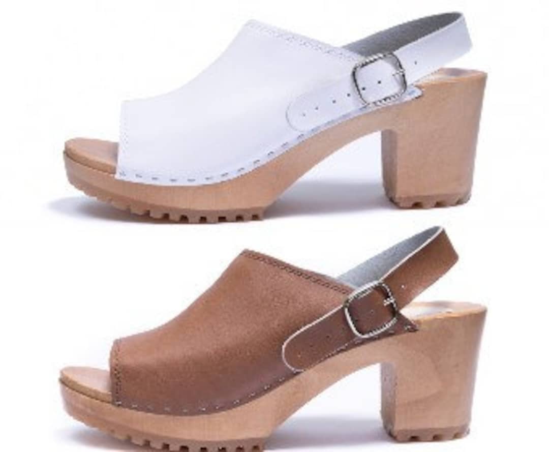 Women Clogs Leather Sandals New Clogs Swedish Clogs Heel Clogs Heel ...
