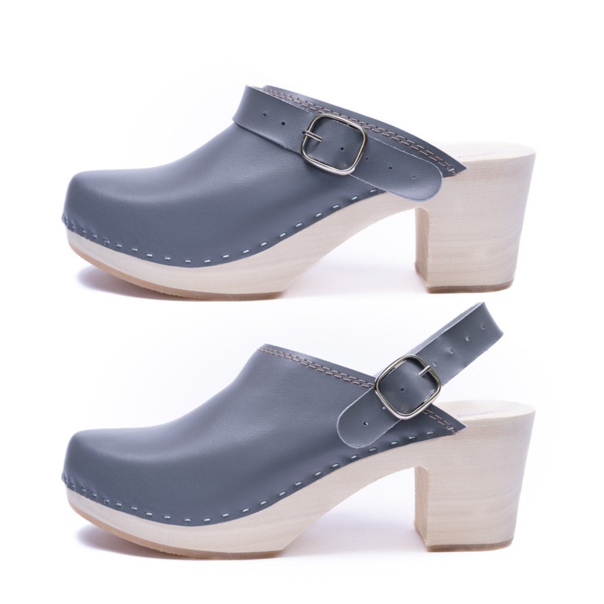 Olga - Swedish Clog Sandals,mid Heel Clogs,open Toe Women Clogs,strappy ...