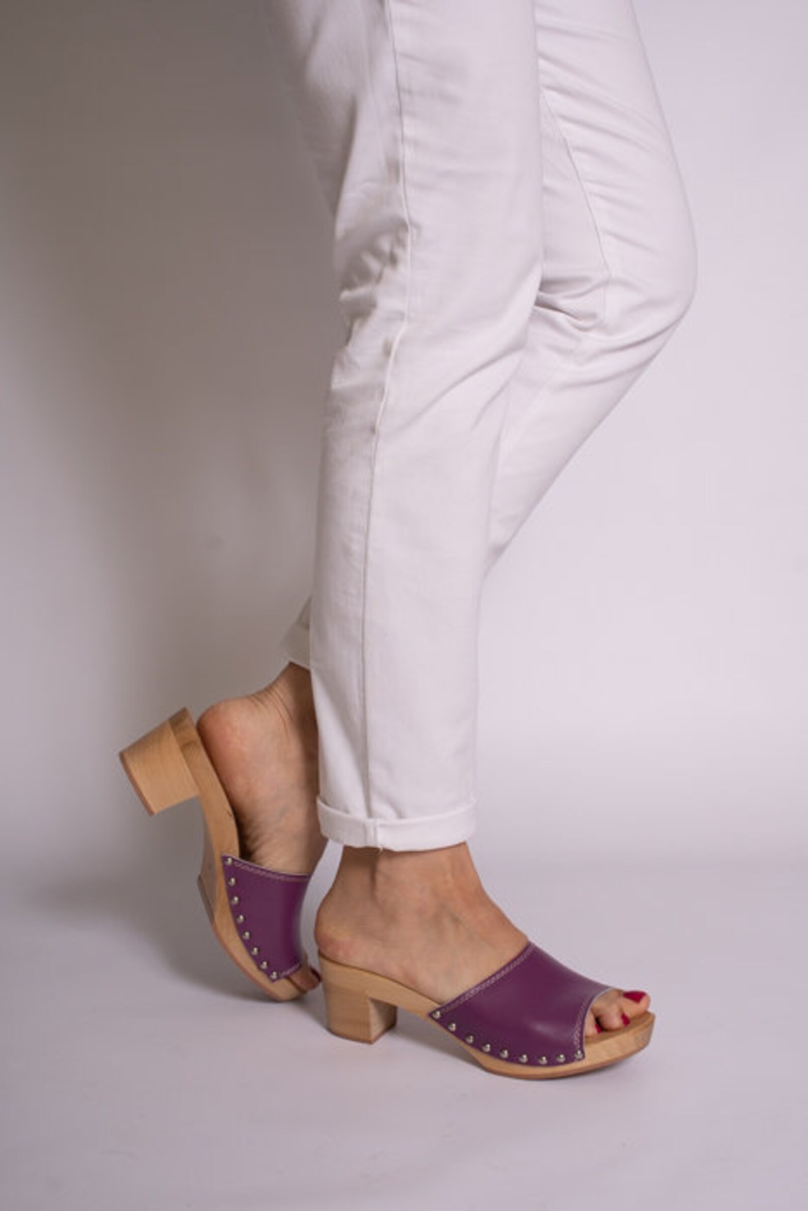 Purple Clogssummer Women Shoeswomen Clogswomen Mulesclogs - Etsy