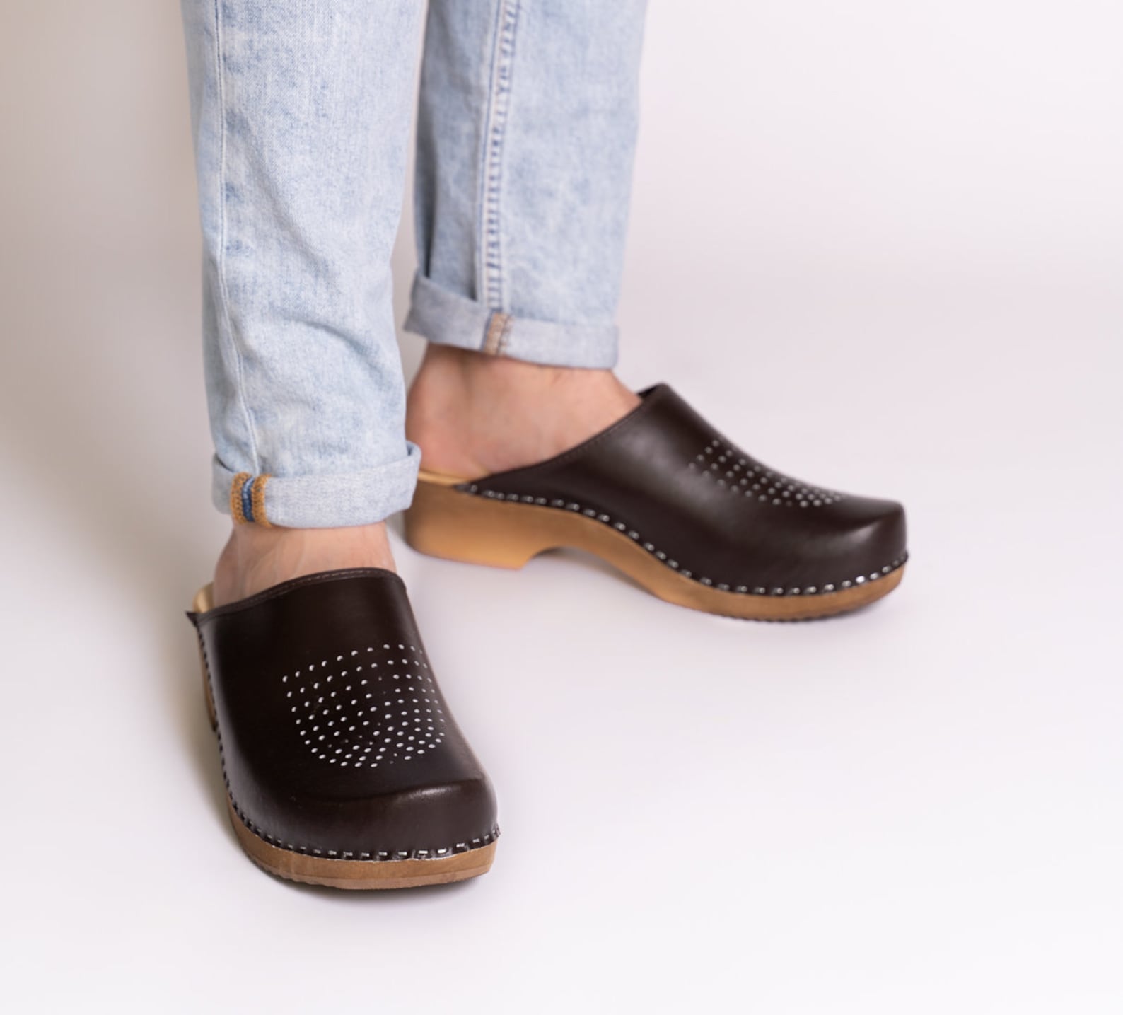 Swedish Men Clogsleather Men Clogsmen Clogsmen Mules Brown - Etsy