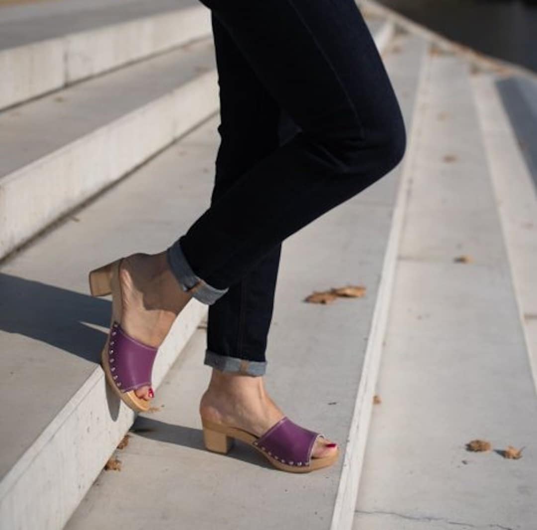 Purple Clogs,summer Women Shoes,women Clogs,women Mules,clogs 8,genuine ...
