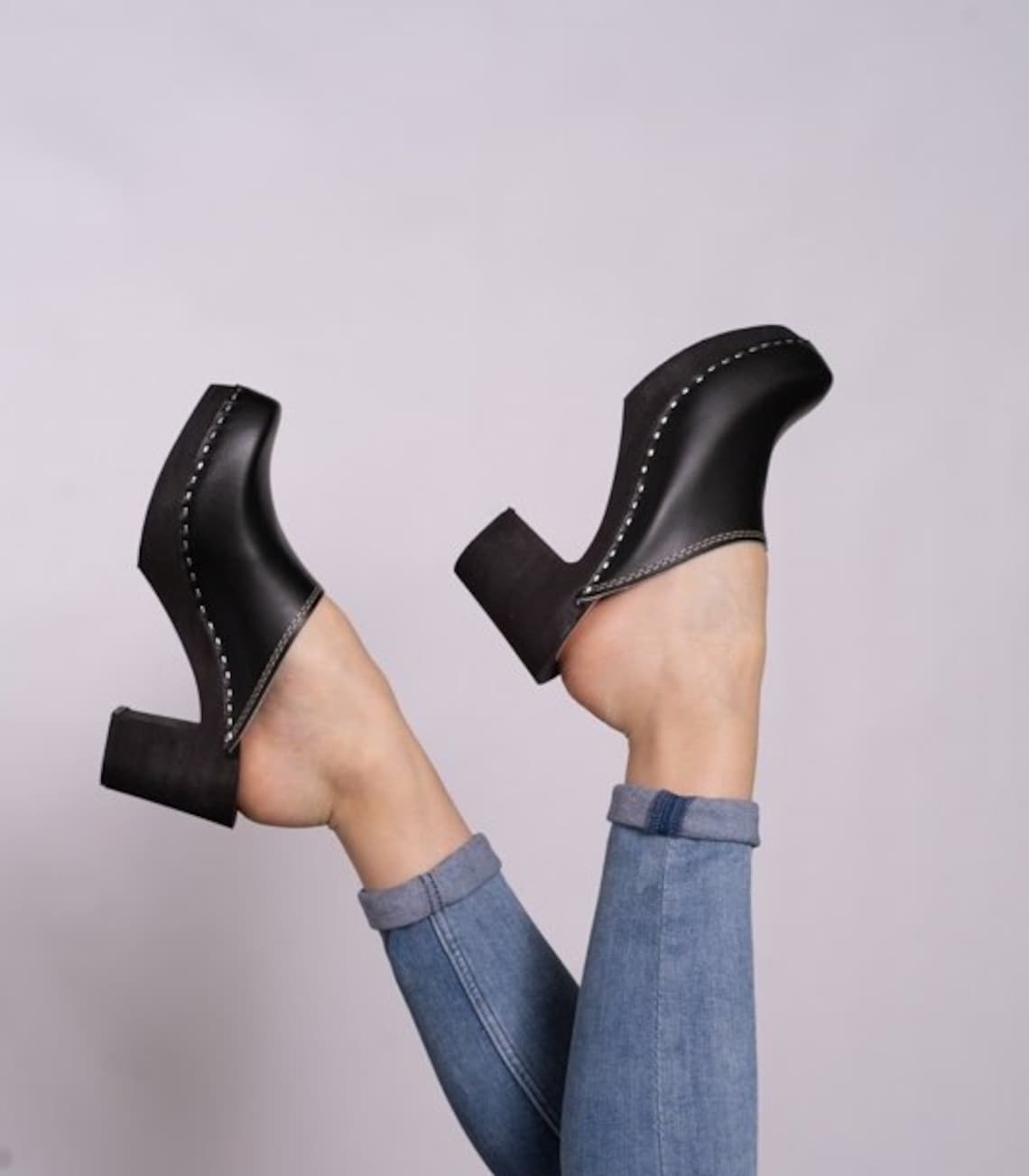 Heel Clogs Women Clogs Leather Shoes Clogs Women Swedish Clogs - Etsy