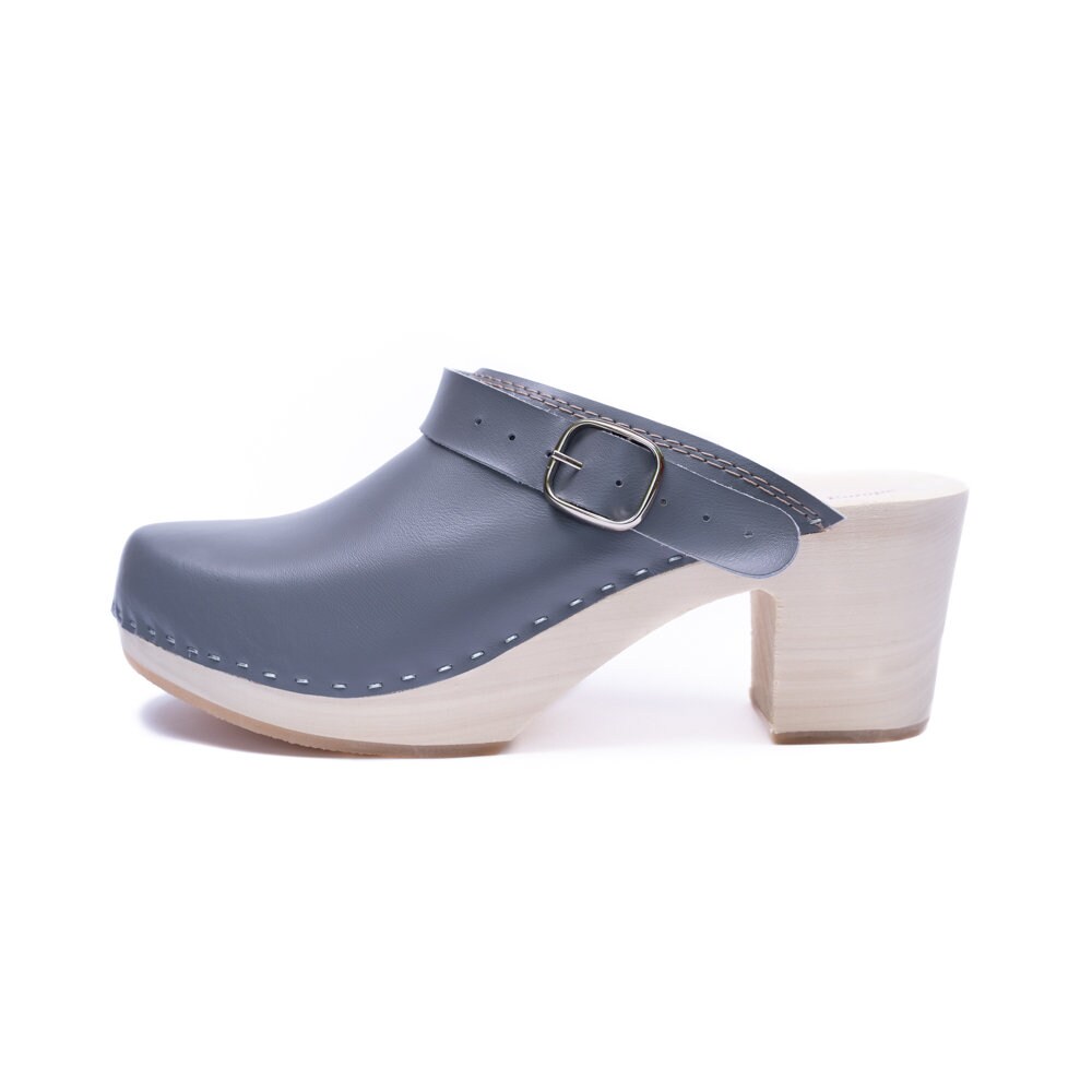 Olga - Swedish Clog Sandals,mid Heel Clogs,open Toe Women Clogs,strappy ...