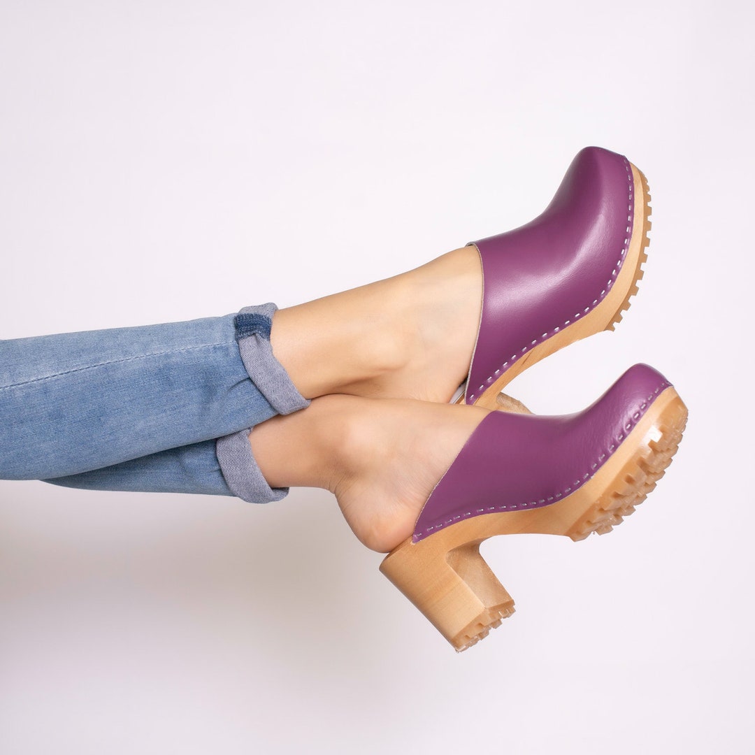 Swedish Clogs,high Heel Shoes,high Heel Clogs,women Clogs,leather Clogs ...