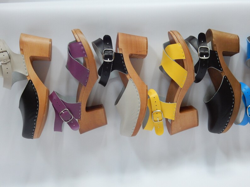 Handmade Clogs Women Clogs Purple Leather Clogs Women | Etsy