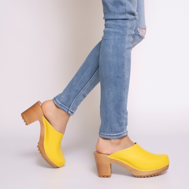 Swedish Clogs,high Heel Clogs,heel Clogs,women Clogs,leather Clogs ...