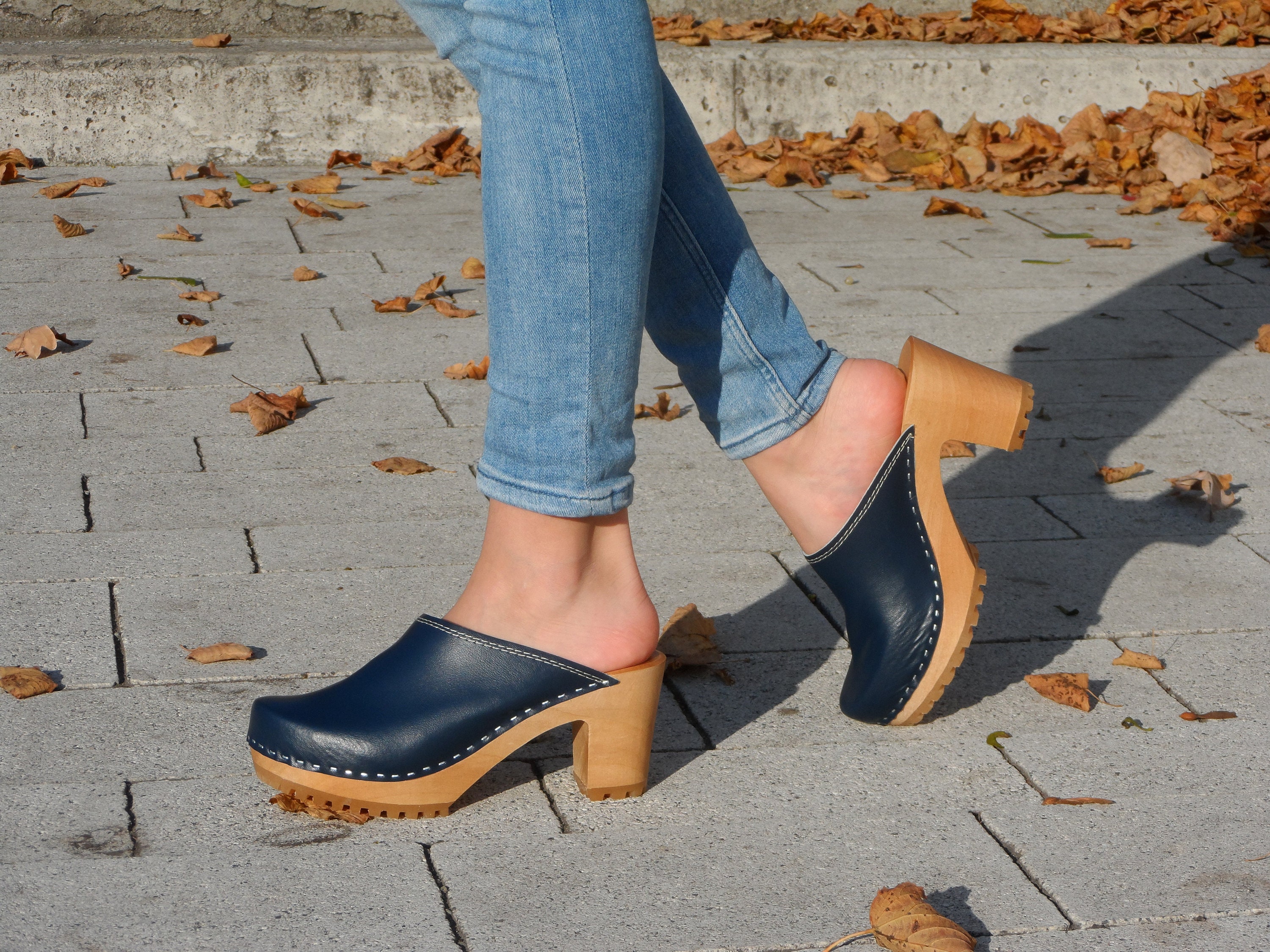 Clogs womenSwedish clogsHeel shoesHeel women clogsLeather | Etsy