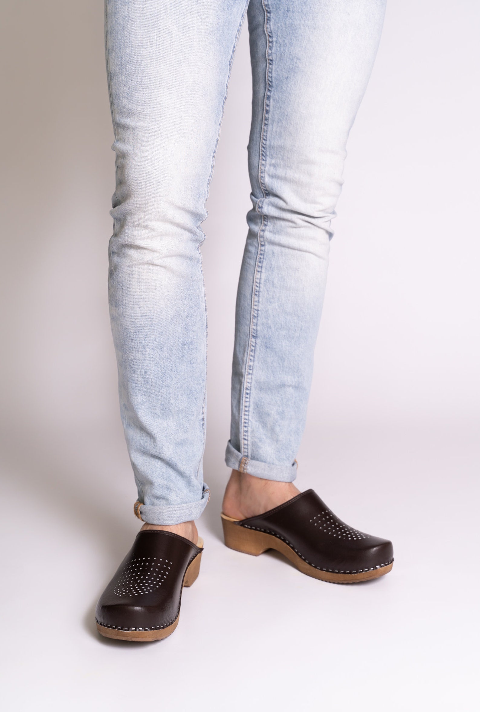 Swedish Men Clogsleather Men Clogsmen Clogsmen Mules Brown - Etsy