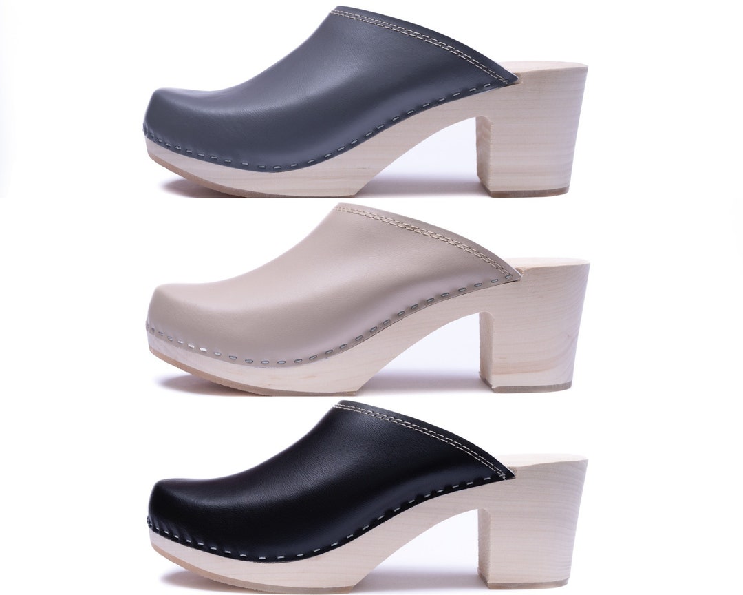 New Women Clogs Swedish Clogs Leather Shoes Women Shoes Leather ...
