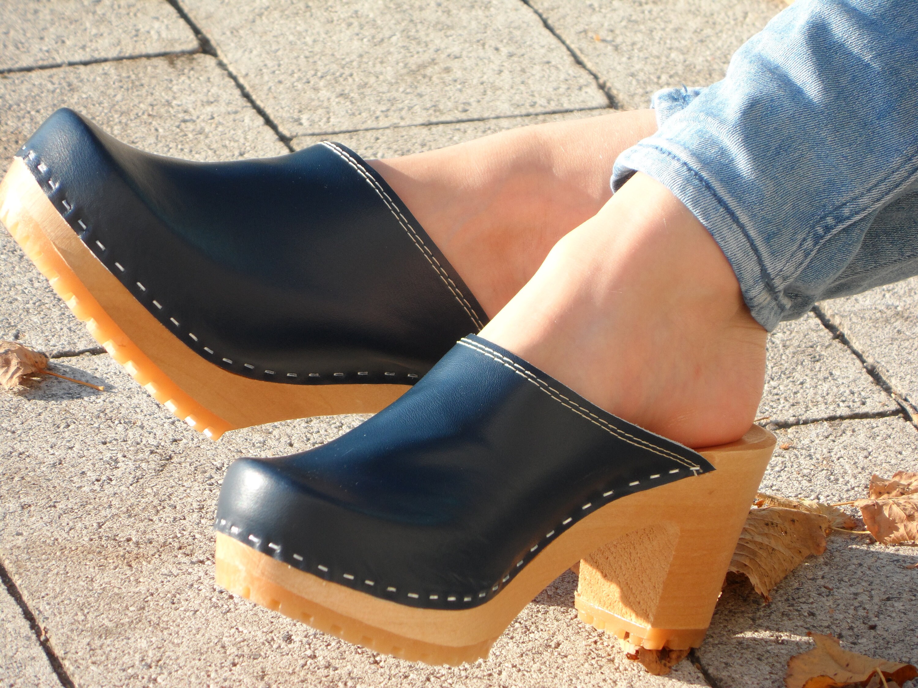 Swedish Clogs,summer Shoes,heel Shoes,heel Clogs,clogs,leather Women ...