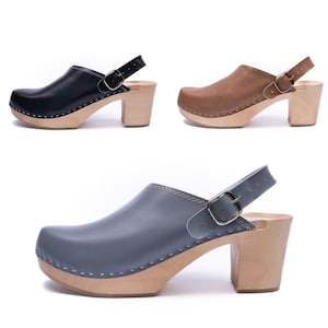 Leather Clogs,summer Women Shoes,clogs Women,heel Clogs,women Clogs ...