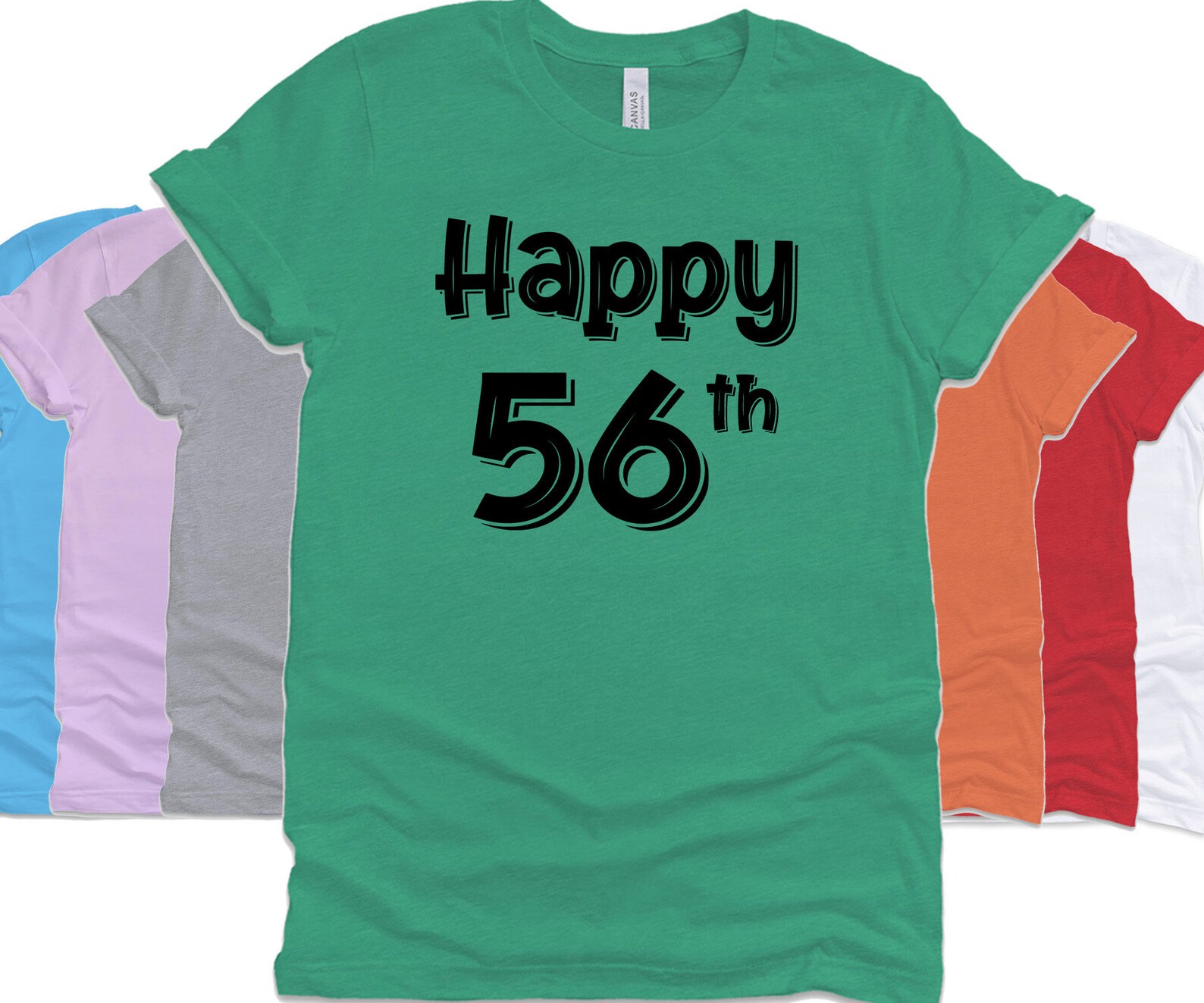 Happy 56th Birthday Shirt Gift 56 Years Old Custom Birthday Age T-shirt ...