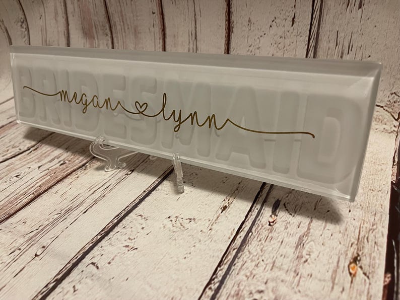 Personalized Etched Glass Name Tile - Etsy