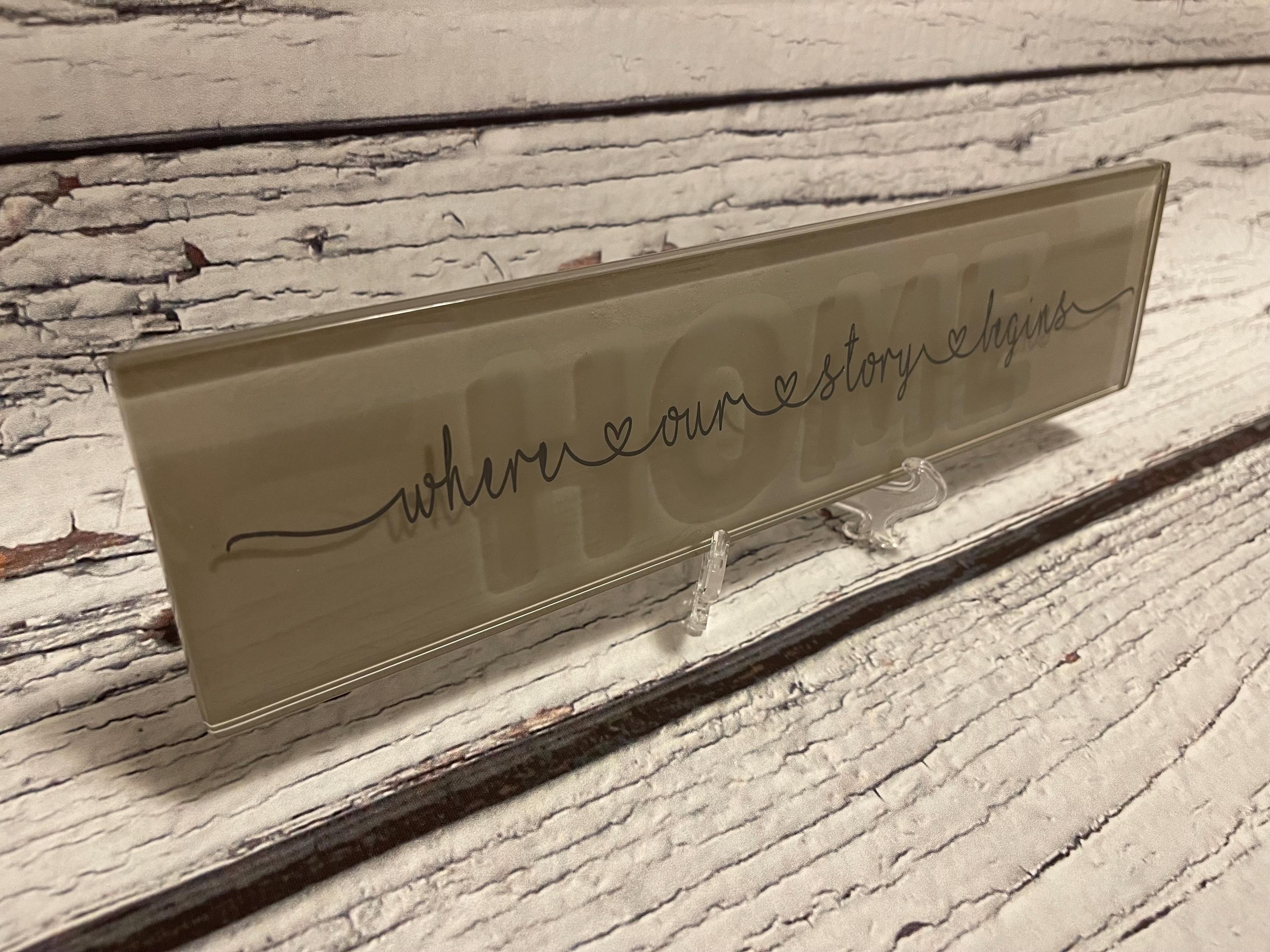 Personalized Etched Glass Name Tile - Etsy