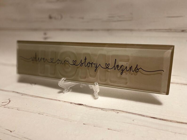 Personalized Etched Glass Name Tile - Etsy