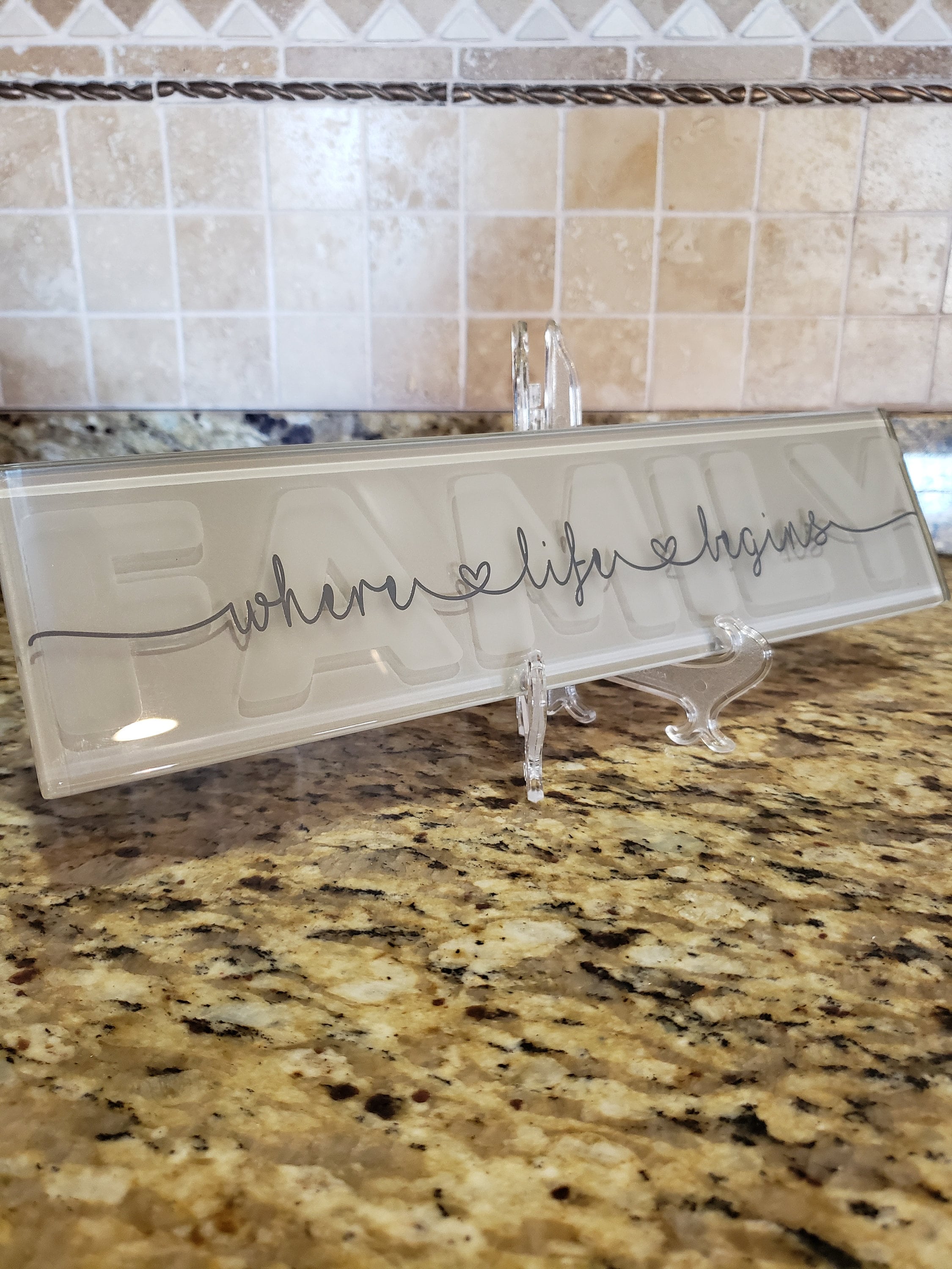 Personalized Etched Glass Name Tile - Etsy