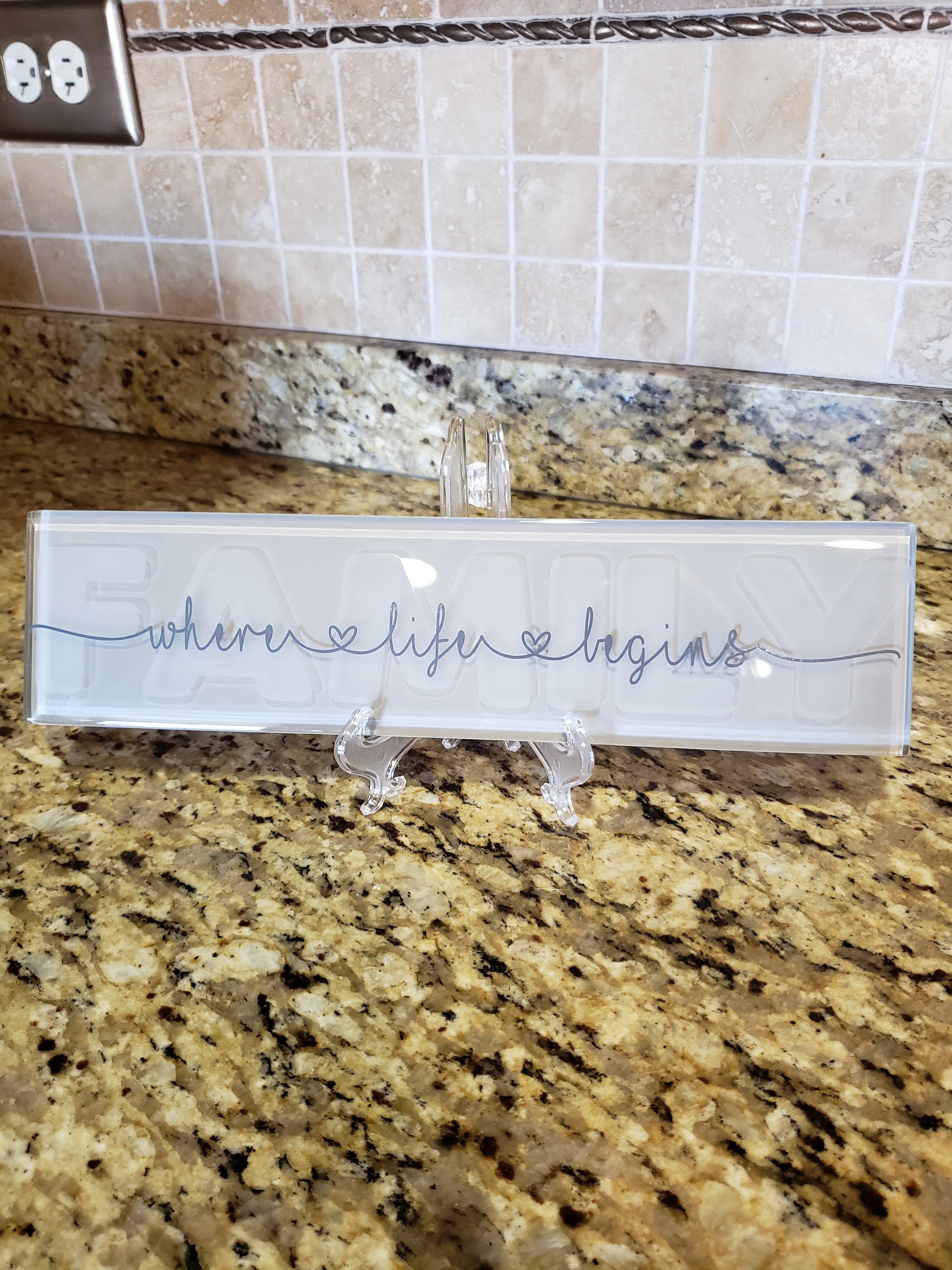 Personalized Etched Glass Name Tile - Etsy