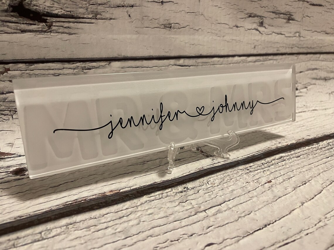 Personalized Etched Glass Name Tile - Etsy