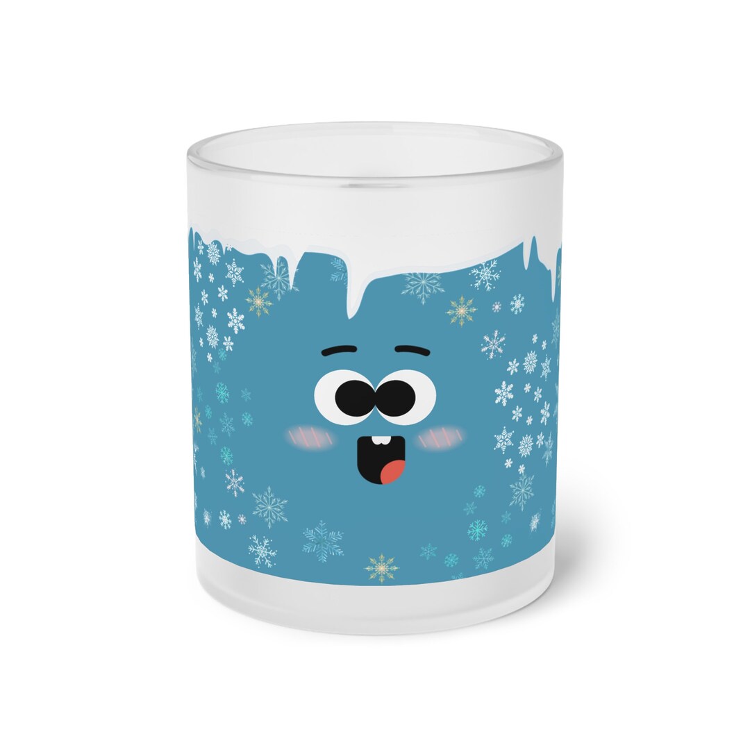 Winter Snowflakes Frosted Glass Mug // Winter Frosted Glass Mug With ...
