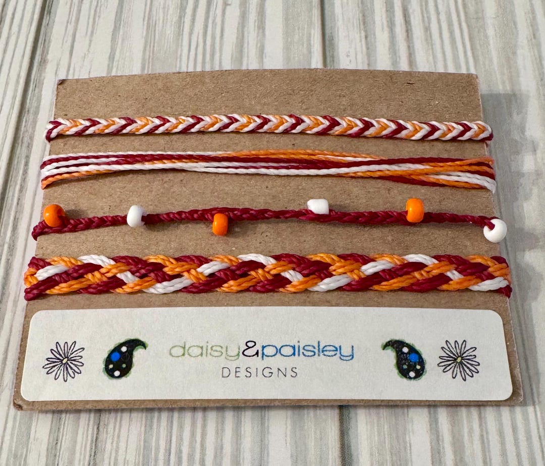 Virginia Tech Inspired Bracelet Stack, Hokies, VA Tech, Maroon, Orange ...