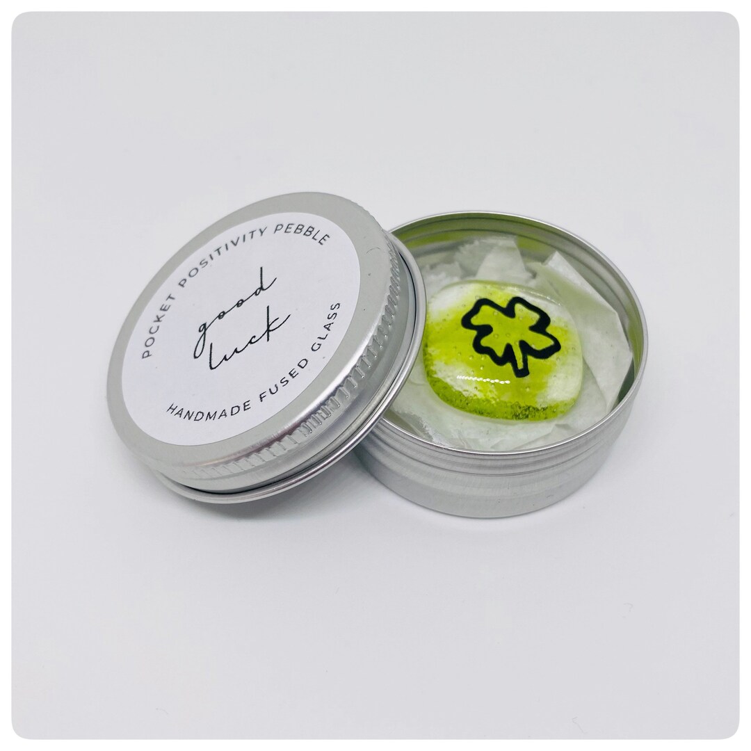 Good Luck Fused Glass Pocket Hug Mini Tin Great Exam Gift Idea for ...