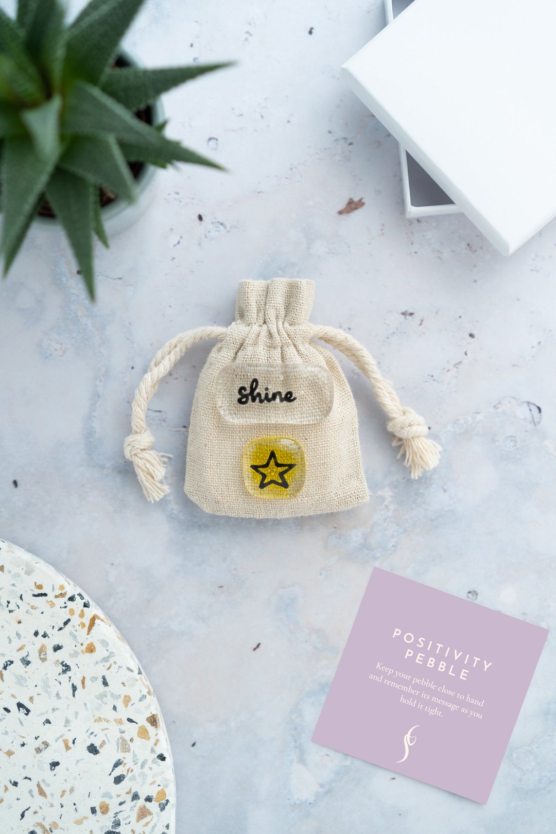 Shine Pocket Hug Pebble Set Made of Fused Glass - Good Luck Gift for a ...