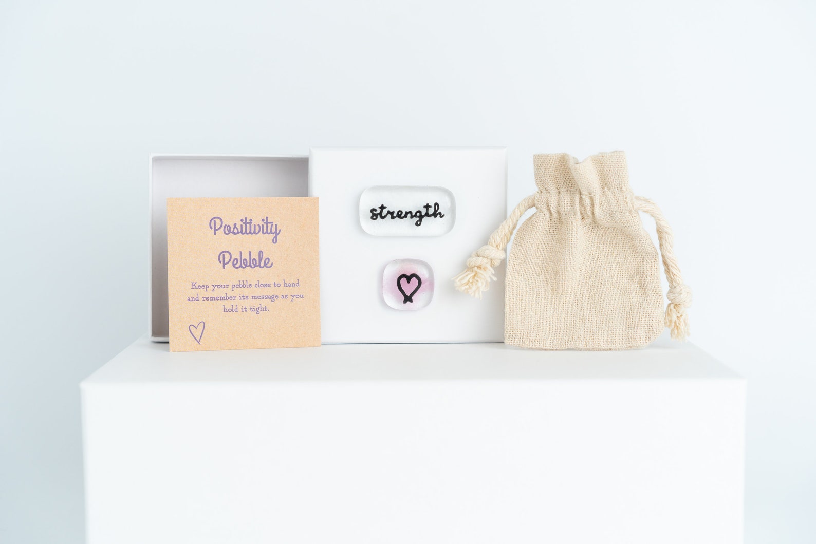 Strength Pocket Positivity Pebble Set Fused Glass Thinking - Etsy UK