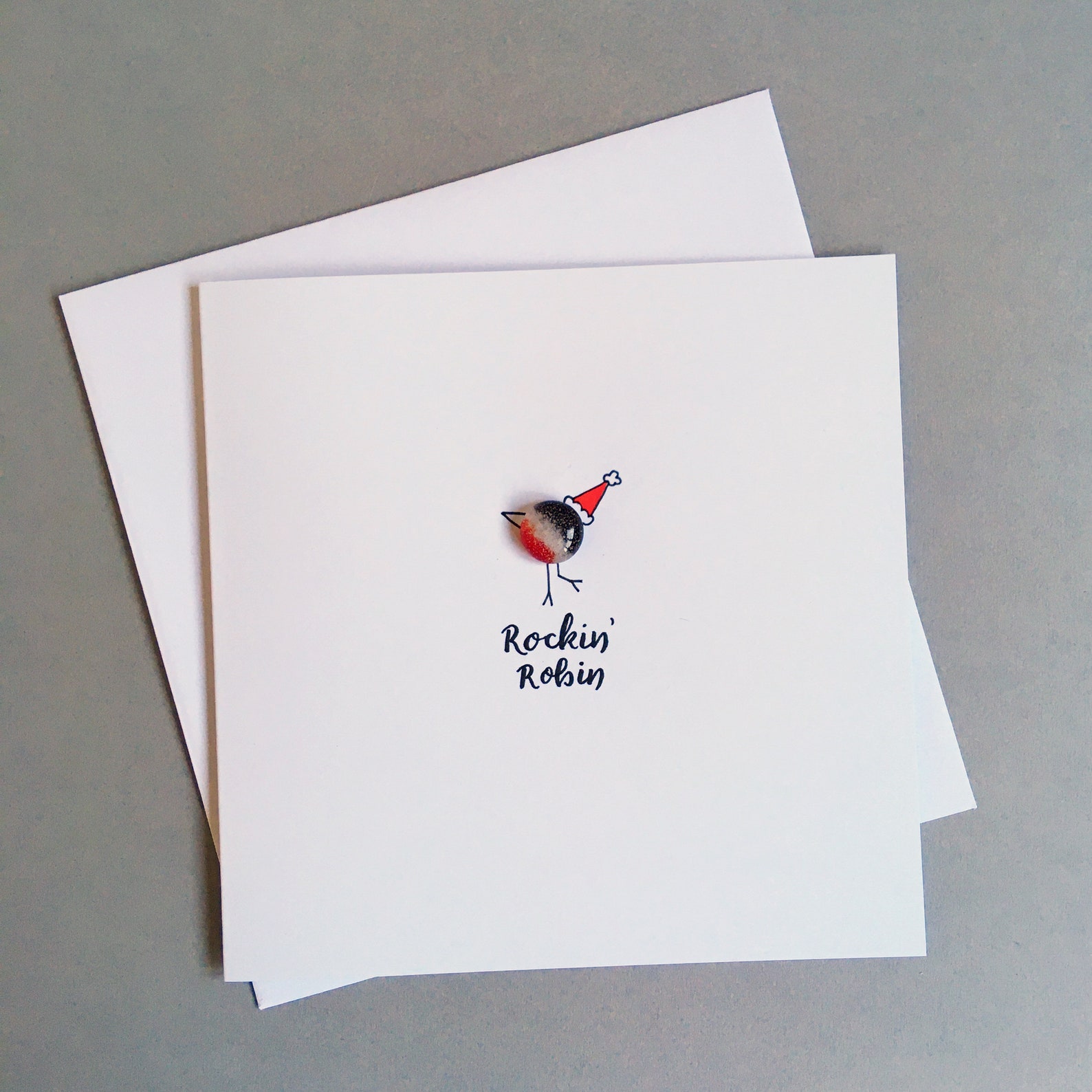 Robin Christmas Card Featuring a Handmade Fused Glass Bead and - Etsy UK
