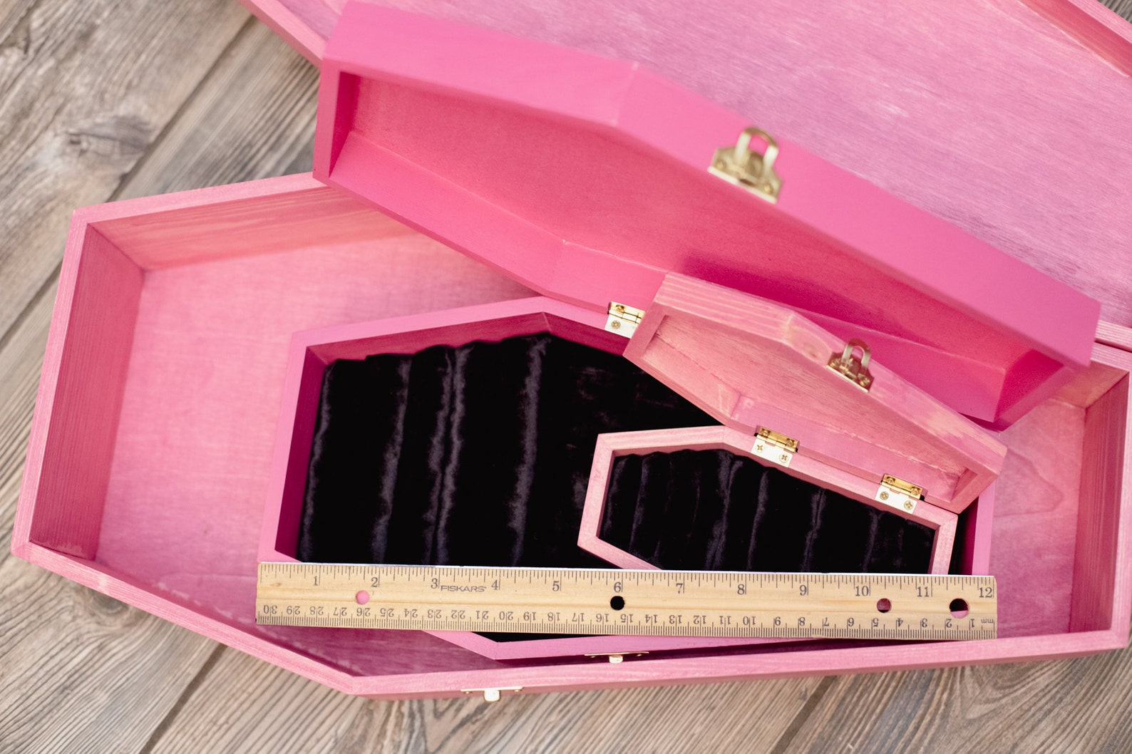 Pink Wooden Coffin Box Coffin Jewelry Box Coffin Ring Box - Etsy