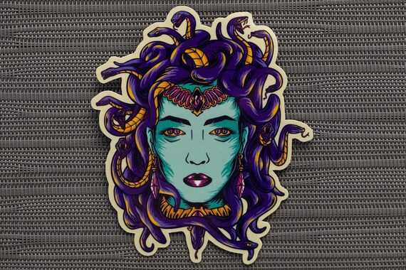 Medusa Head Sticker Mythology Sticker - Etsy