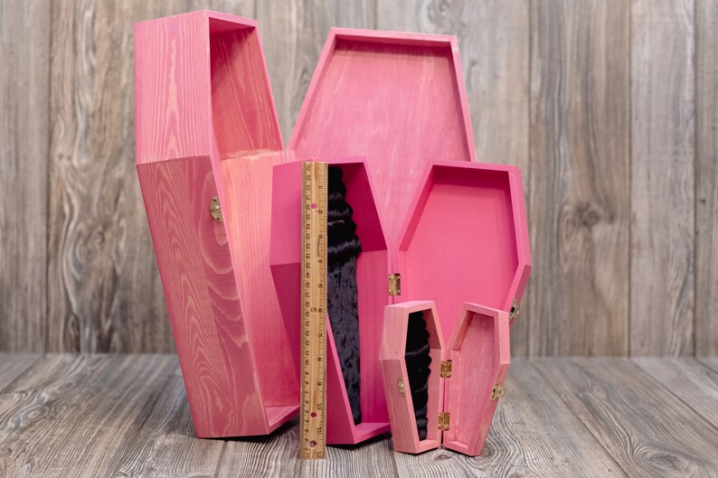 Pink Wooden Coffin Box Coffin Jewelry Box Coffin Ring Box - Etsy