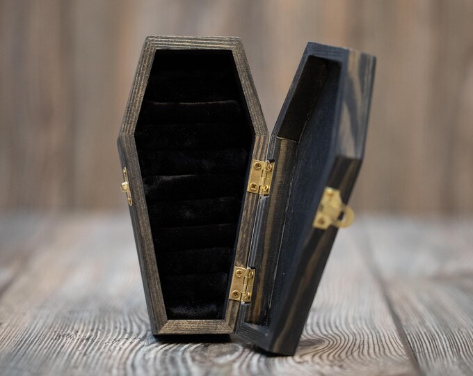 Wooden Coffin Ring Box Coffin Jewelry Box Halloween Wedding - Etsy