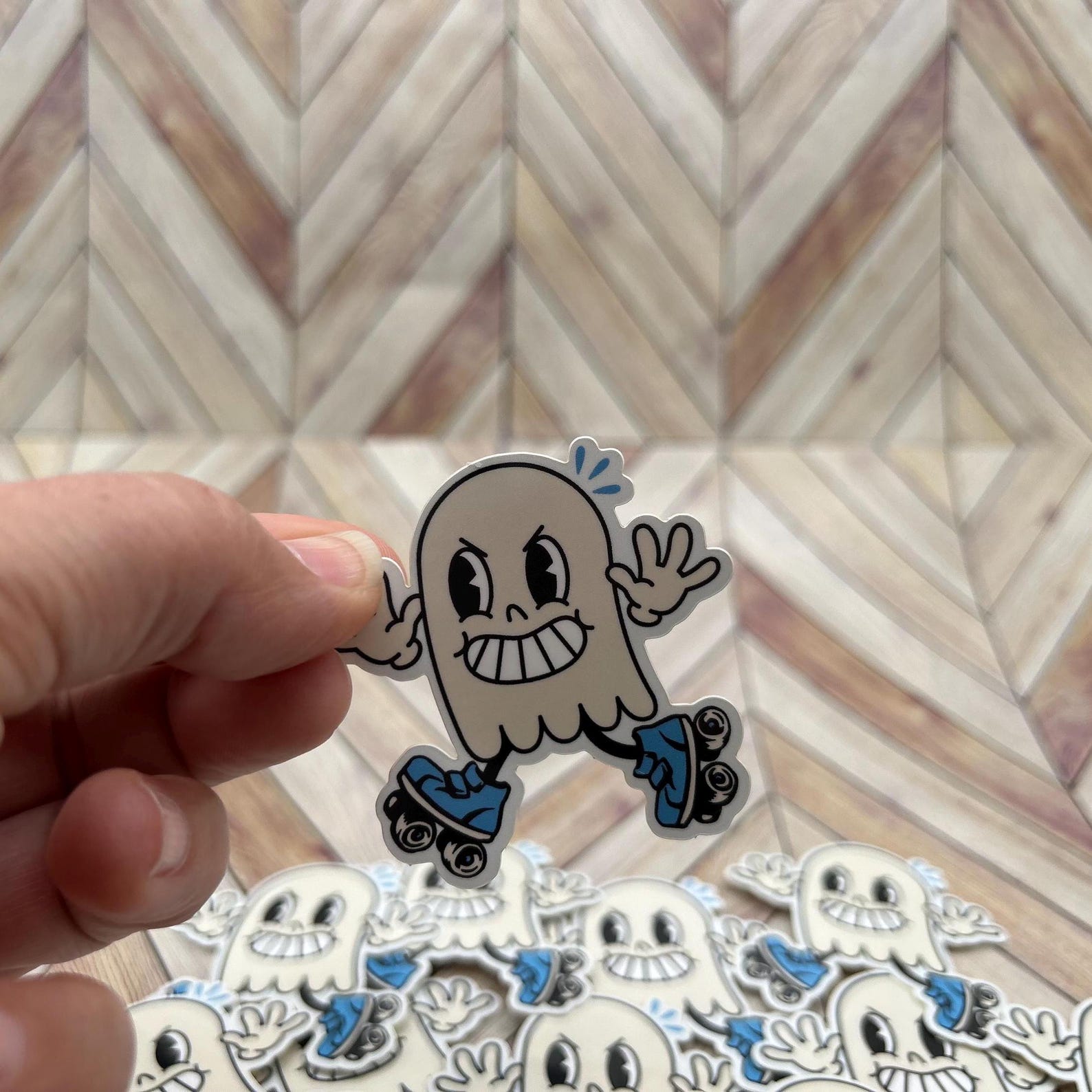 Roller Skating Spooky Ghost Sticker - Etsy