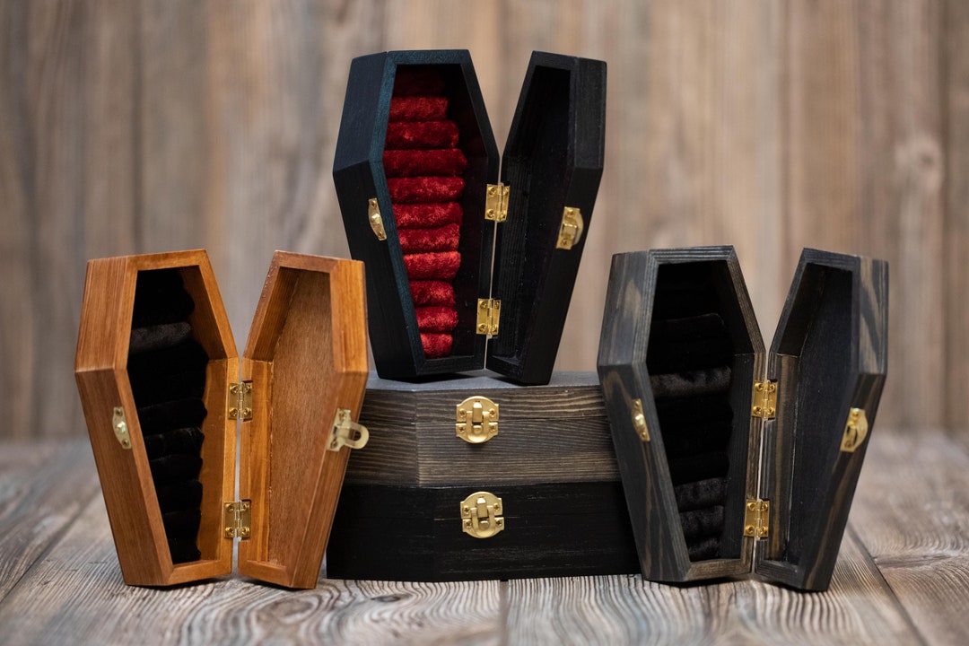 Wooden Coffin Ring Box, Coffin Jewelry Box, Halloween Wedding Box - Etsy