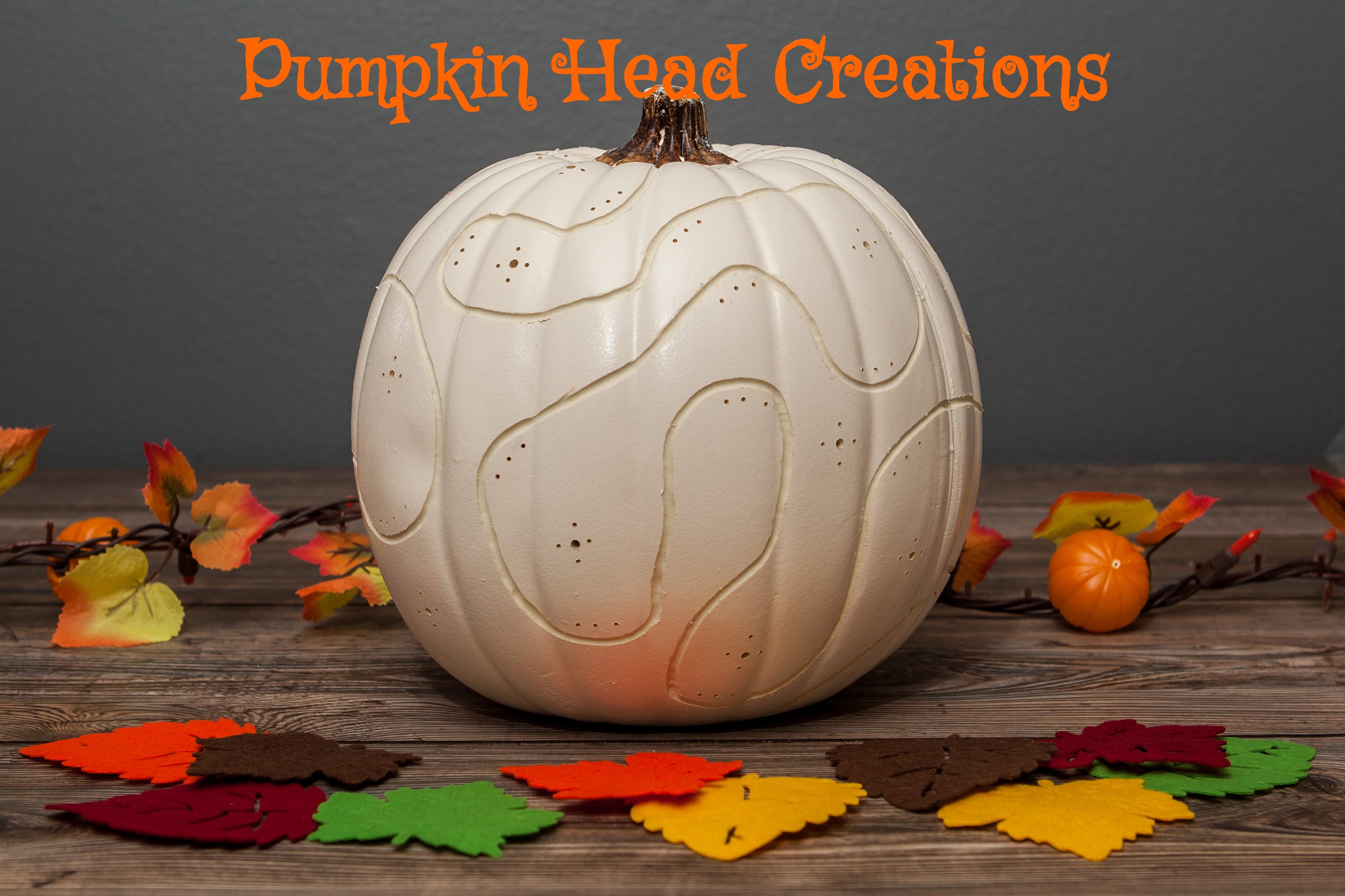 Whimsical Design- Carved White Foam Pumpkin for Wedding, Halloween ...