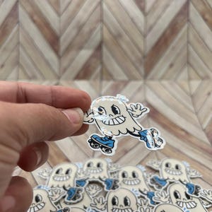 Roller Skating Spooky Ghost Sticker - Etsy