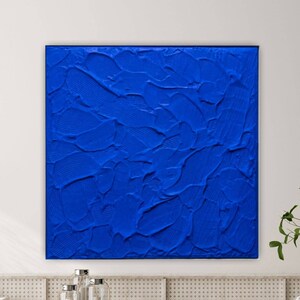 Vibrant Blue Painting Blue Textured 3d Art Minimalist Art Original ...