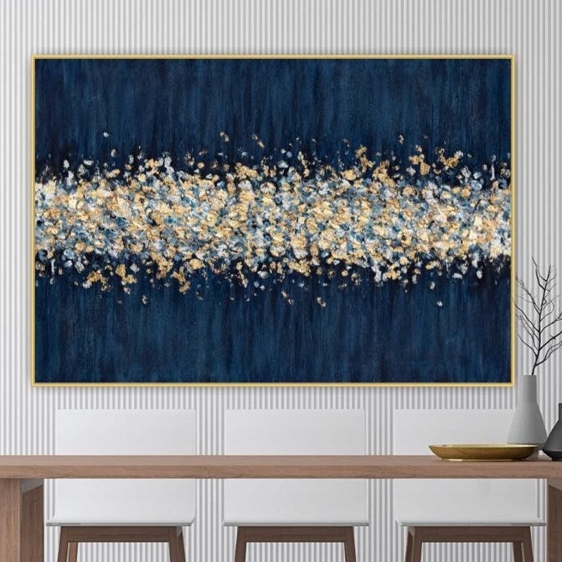 Blue Gold Wall Art - Etsy