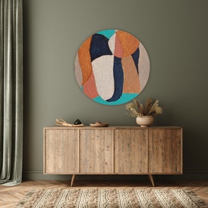Circle Wall Art MCM Round Wall Art Original Mid Century Modern Art ...