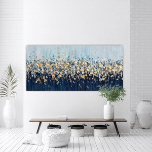 Extra Large Long Narrow Wall Art Handmade Art Abstract Art Gold Wall ...