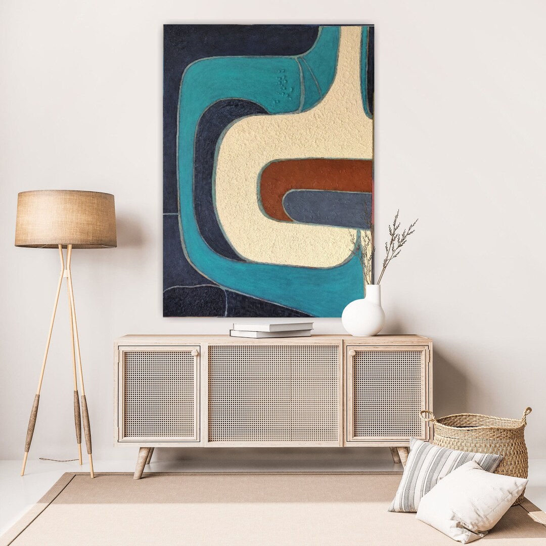 Large Mcm Art Midcentury Modern Inspired Painting Mcm Wall Art ...