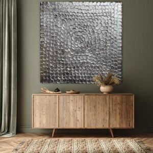 Silver 3D Texture Painting on Canvas Abstract Silver Metallic Painting ...