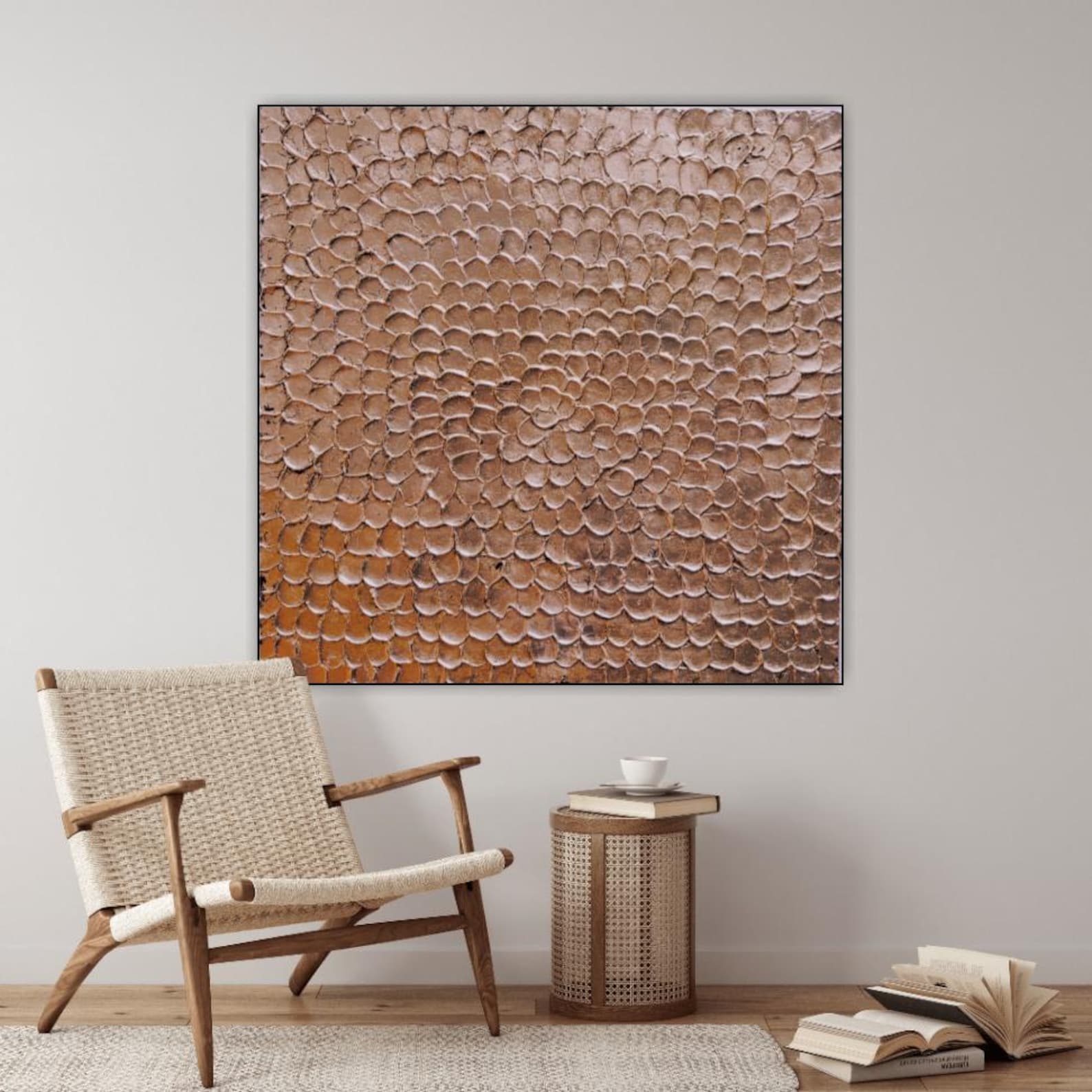 Oversized Textured Copper Wall Art 3d Impasto Painting on Canvas - Etsy